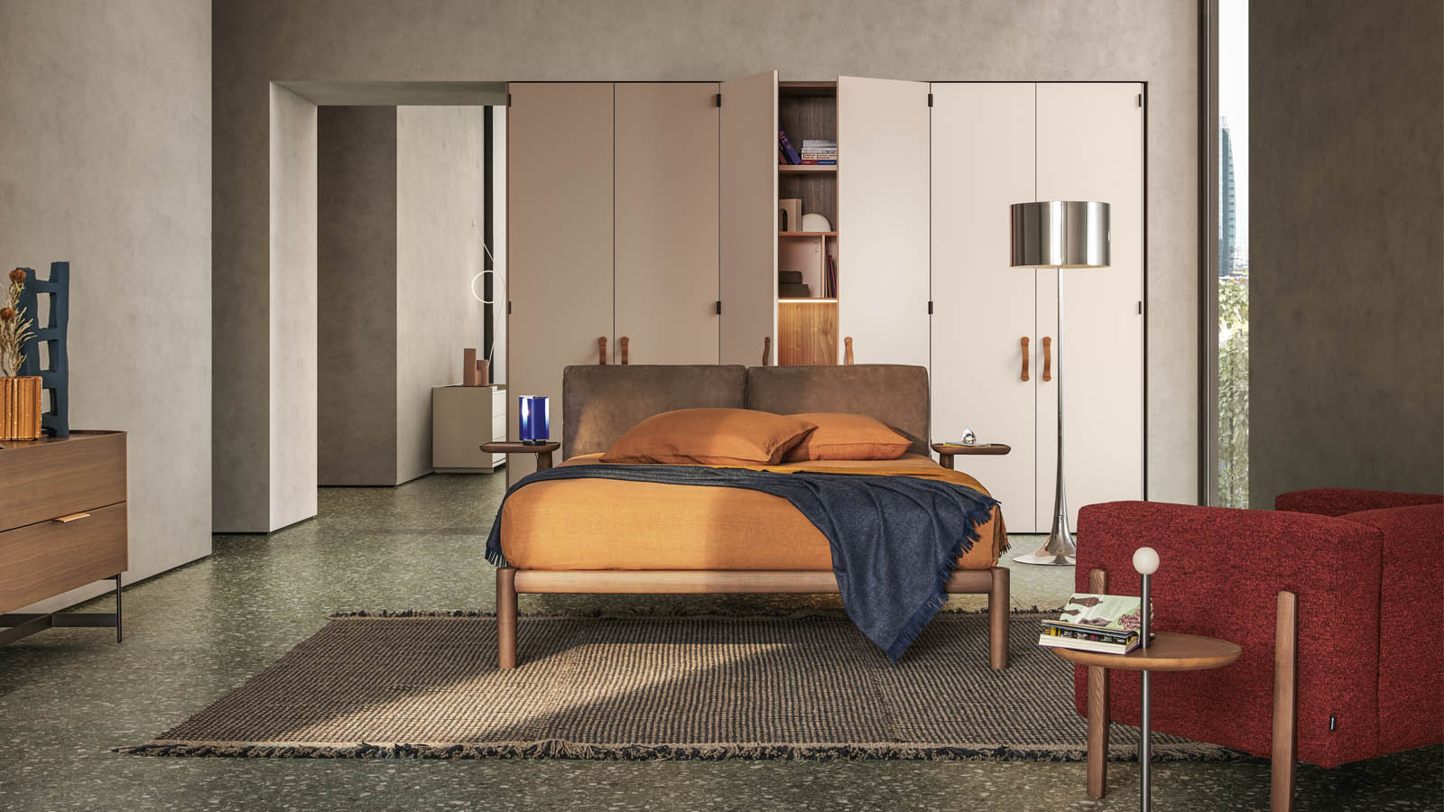 bed, wooden, design, Pianca