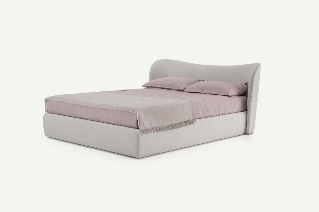 Embrace modern bed in fabric, lether, design by Note Design Studio