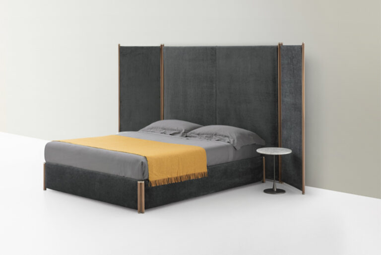Bricola, upholstered bed design Raffaella Mangiarotti