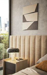 Padded wall panels, headboard for bed, modern, elegant design