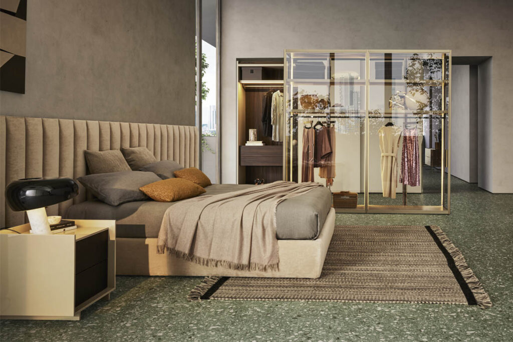 Padded wall panels, headboard for bed, modern, elegant design