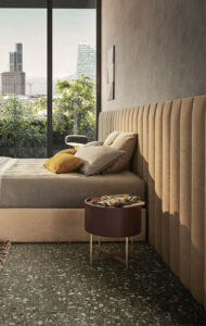 Padded wall panels, headboard for bed, modern, elegant design